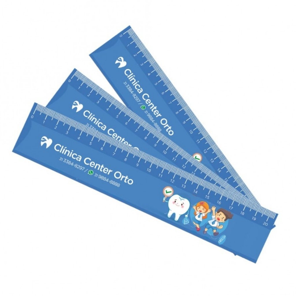 Régua 20cm PVC/PS/PET Branco